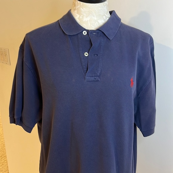 Ralph Lauren | Shirts | Dark Blue Old School Polo Shirt With Red Polo ...